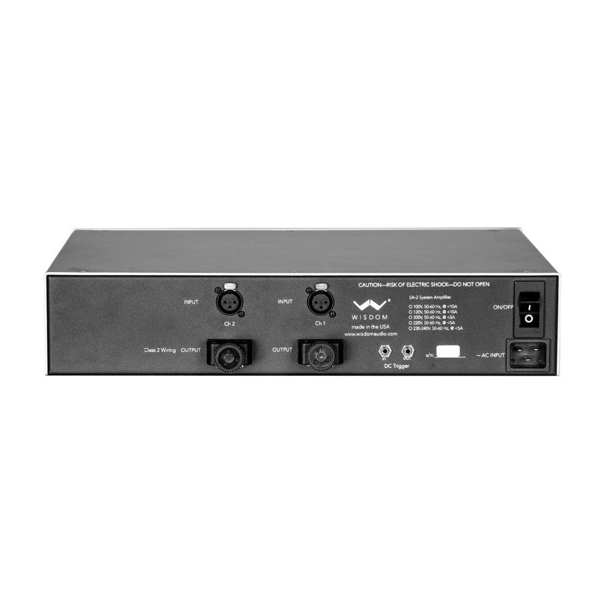 Wisdom SA-2 Two Channel Power Amplifier With DSP or Non DSP Options